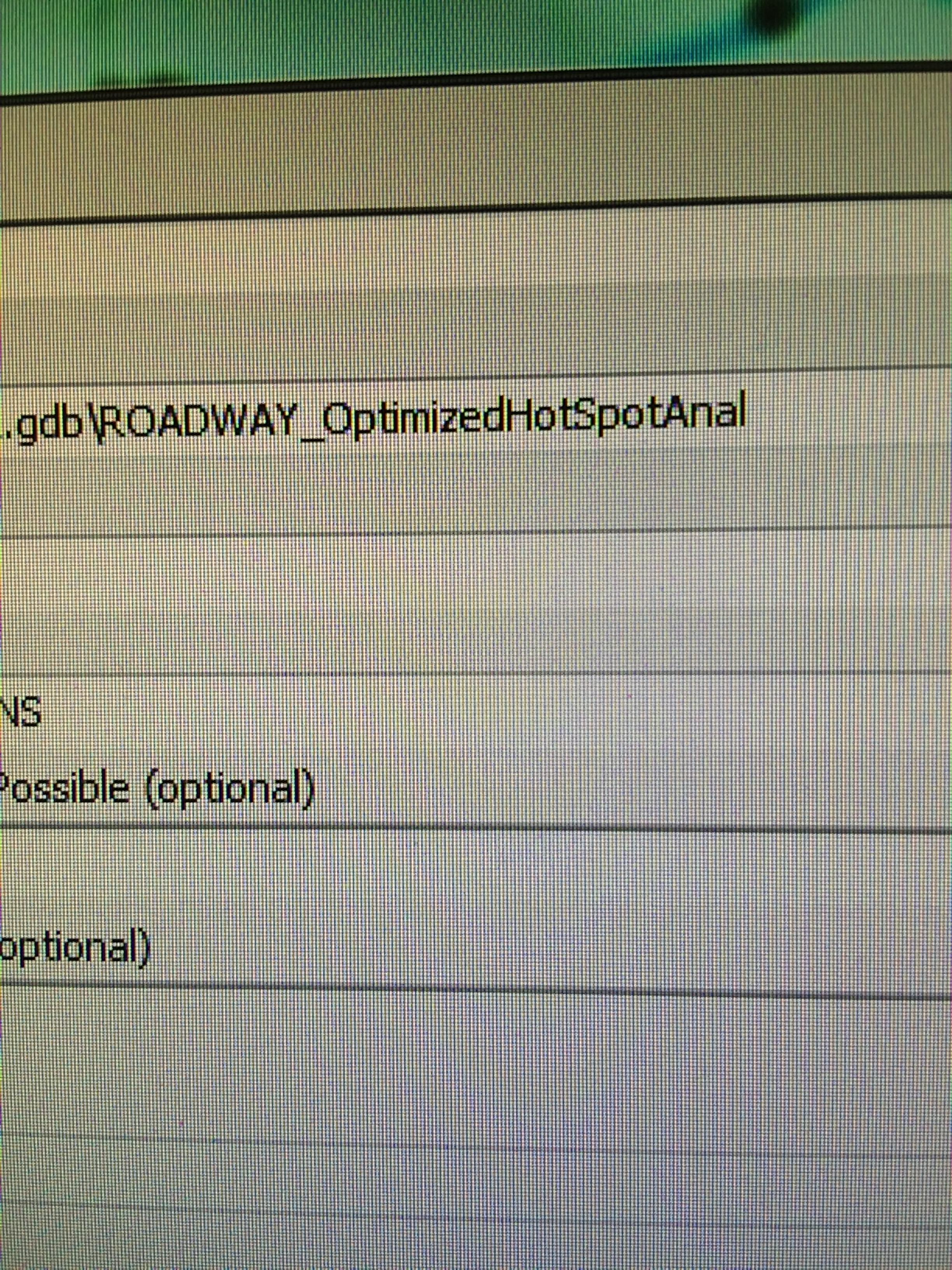 ArcMap's file name suggestion when performing a hot spot analysis was a little interesting ...