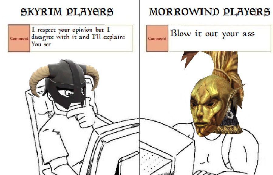 Arguments between Skyrim players and Morrowind players [oc] | Scrolller