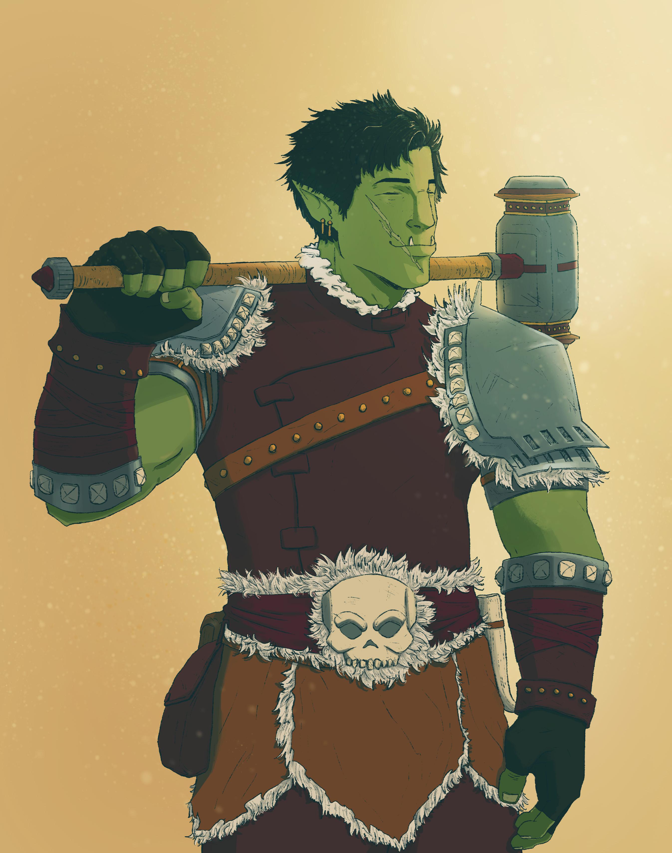 [Art] Half-orc cleric commission! | Scrolller