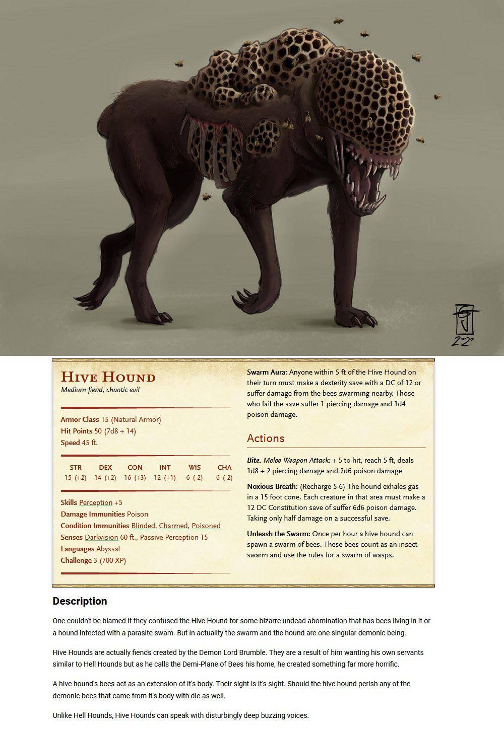 [Art][Monster]Hive Hound (Trypophobia Warning) | Scrolller