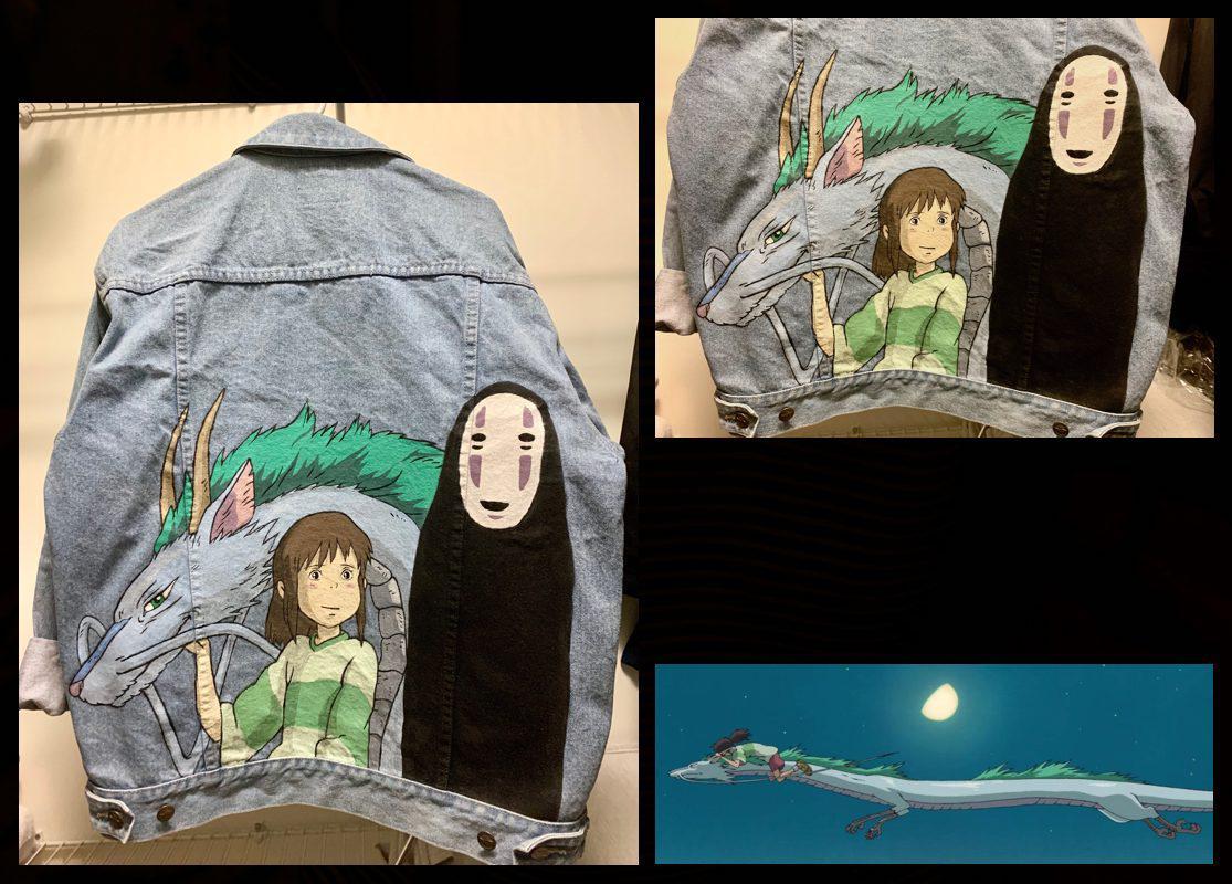 [ART] Spirited Away Painting on Thrifted Denim | Scrolller