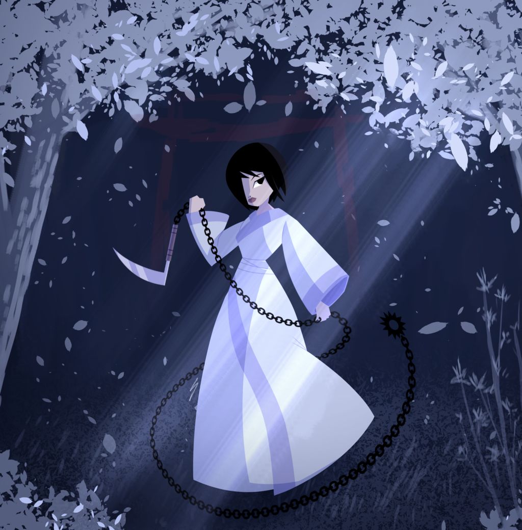 Ashi in Jack's gi with her kama and chain (by my friend, Thundermagi) | Scrolller