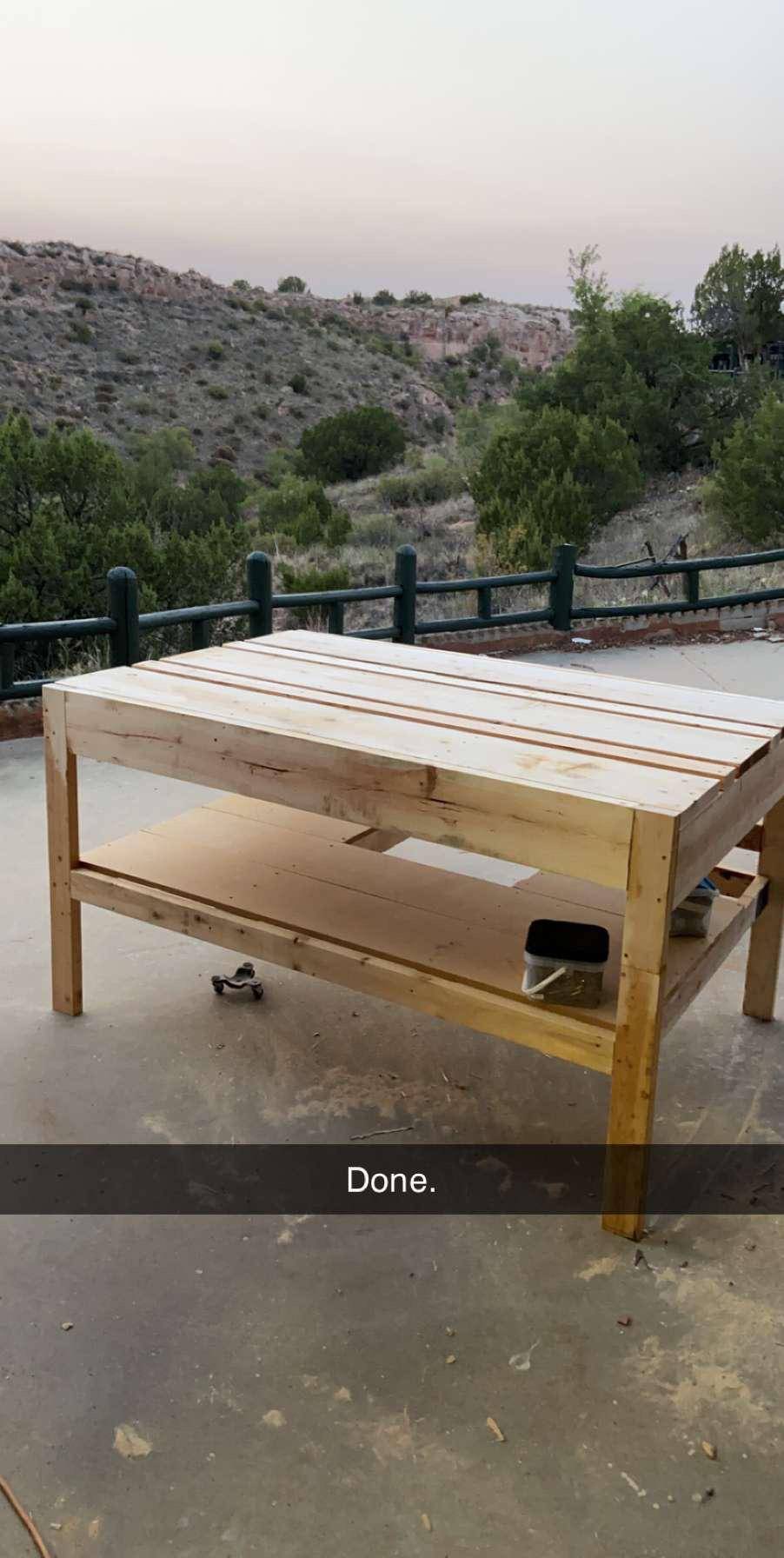 “Atlas”, the first workbench I ever built by myself for myself. 6’x4’x39” | Scrolller