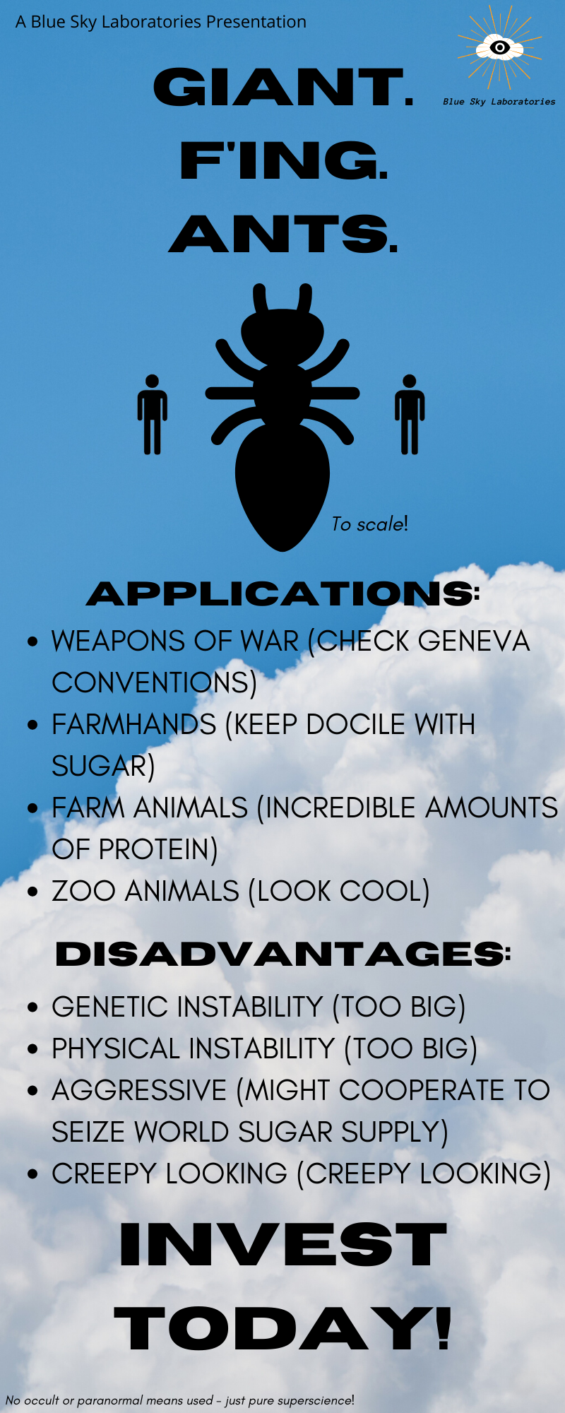 [B-Plot] New Research Proposal From Blue Sky Laboratories: “Giant. F’ing. Ants.” | Scrolller