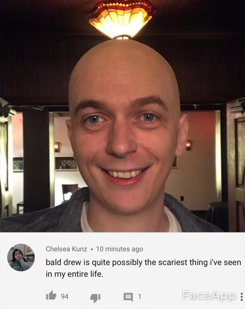 Bald Drew with the face of Sheldon Cooper | Scrolller