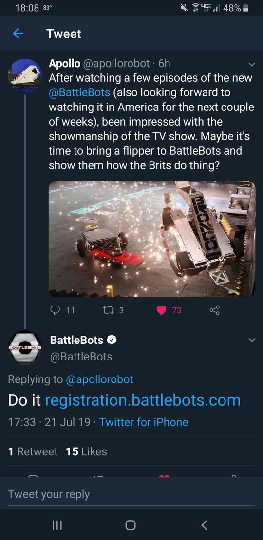 Battlebots responded to Apollo! | Scrolller