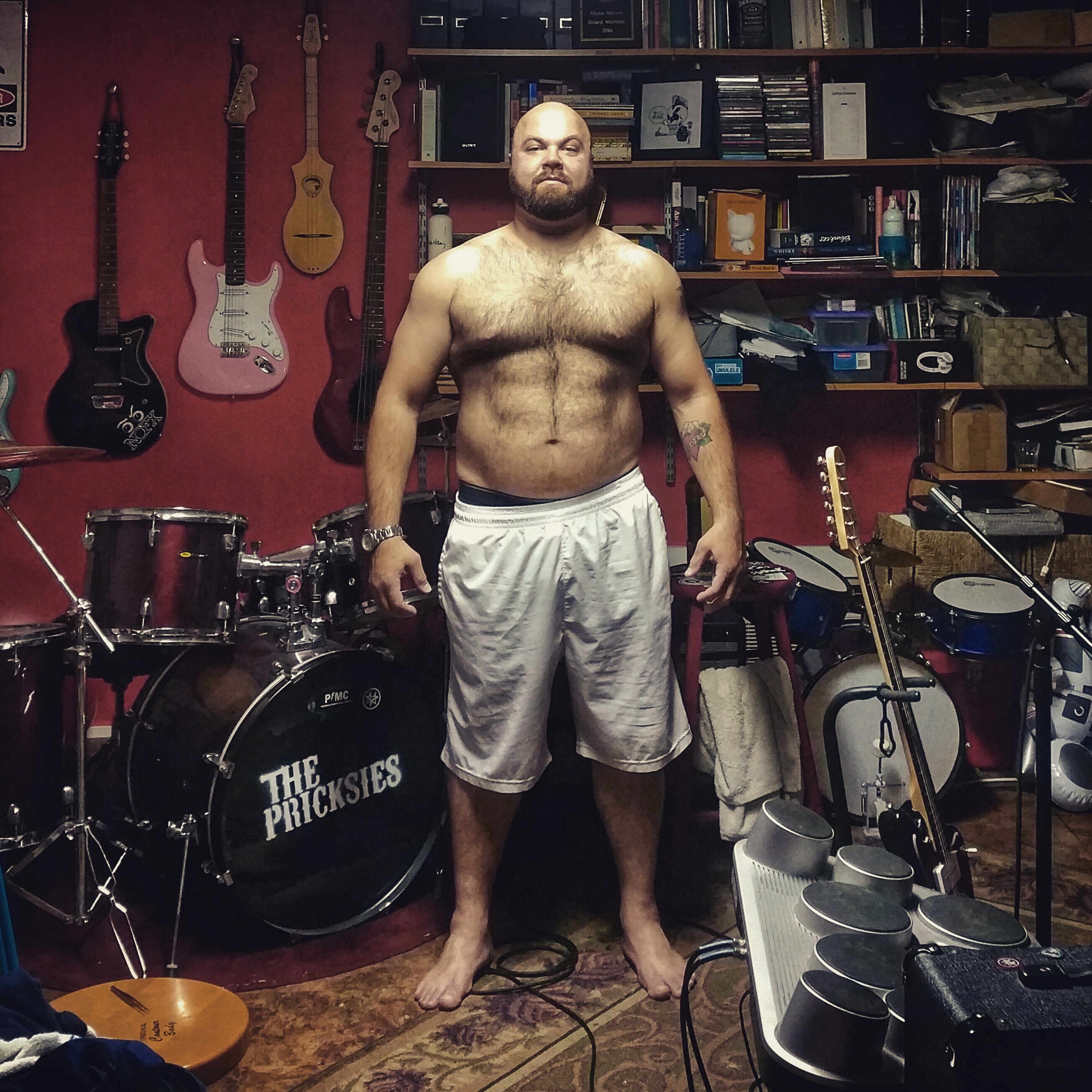 Beard + bald - shirt + man cave. | Scrolller