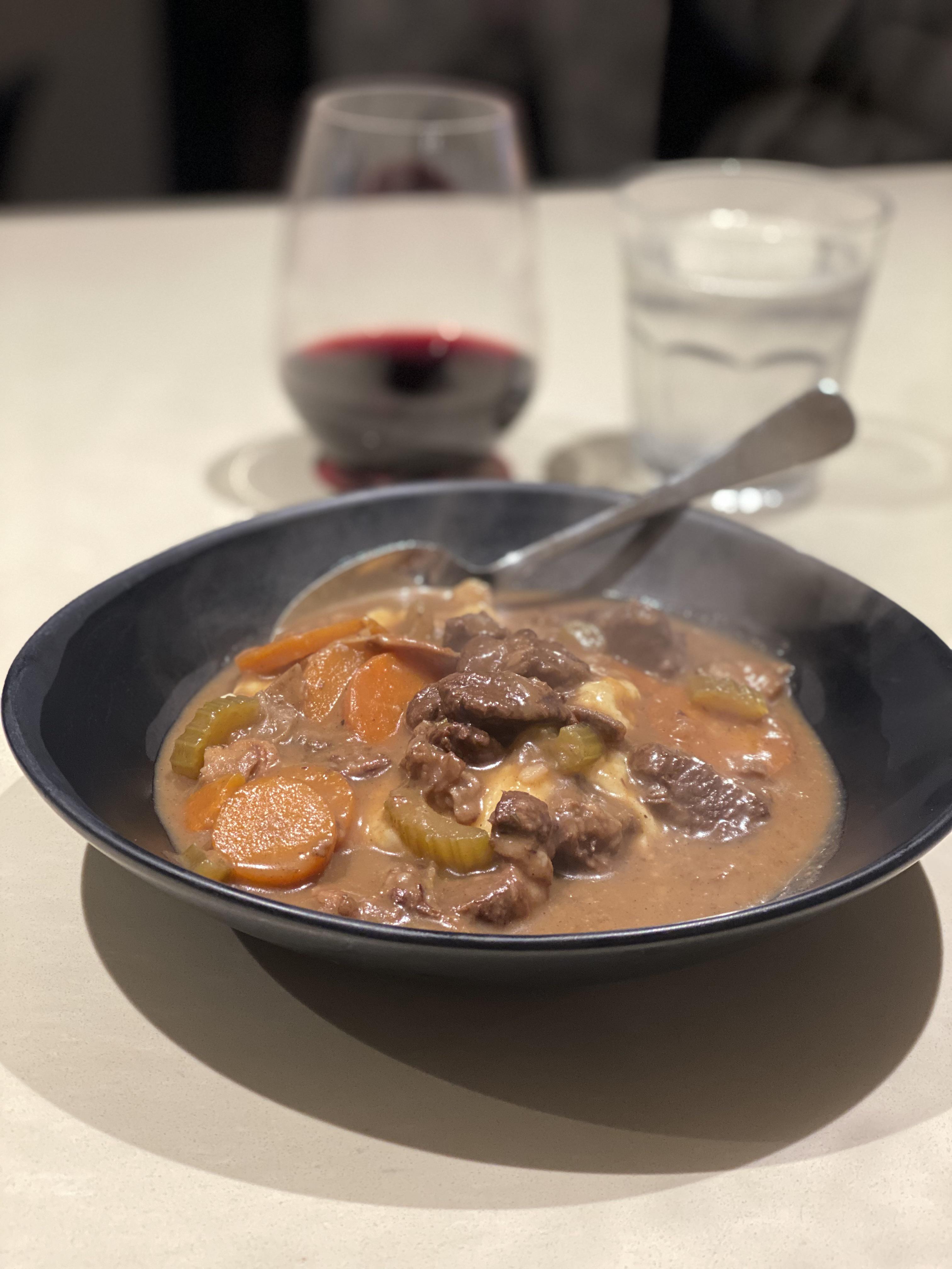 Beef stew with creamy mash buried underneath | Scrolller