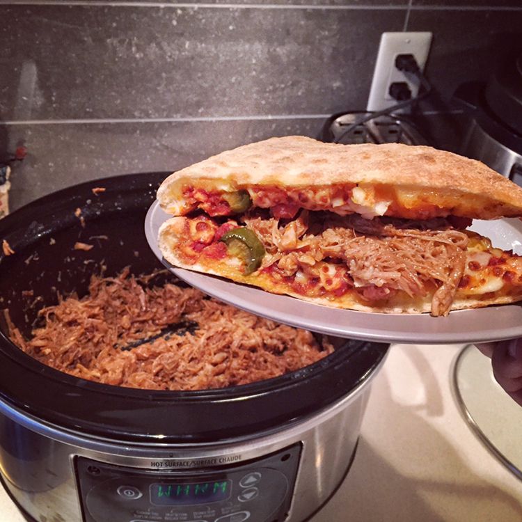 Behold! The pulled pork pizza sandwich! | Scrolller