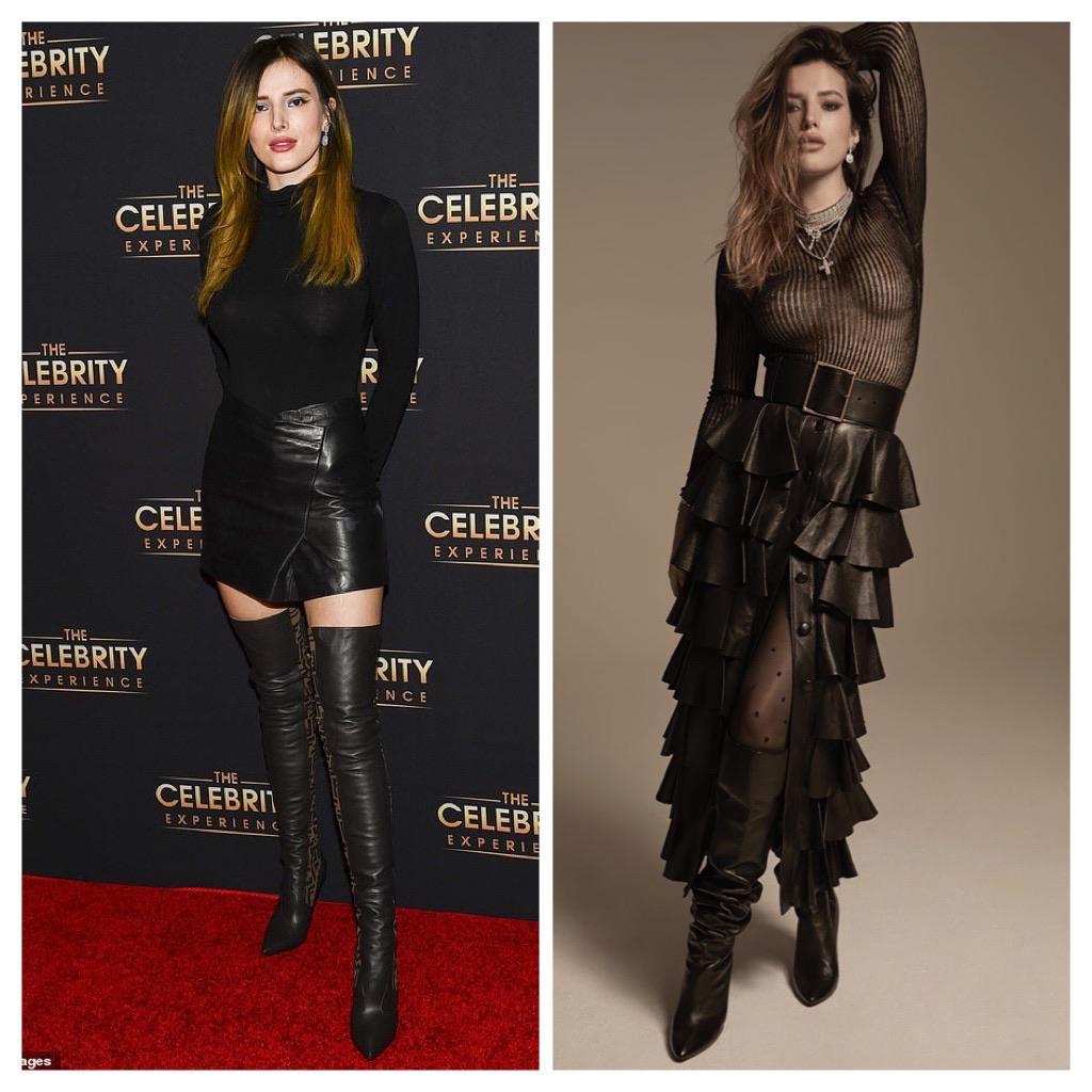 Bella Thorne in hot boots. Love the combination with nylons especially! | Scrolller