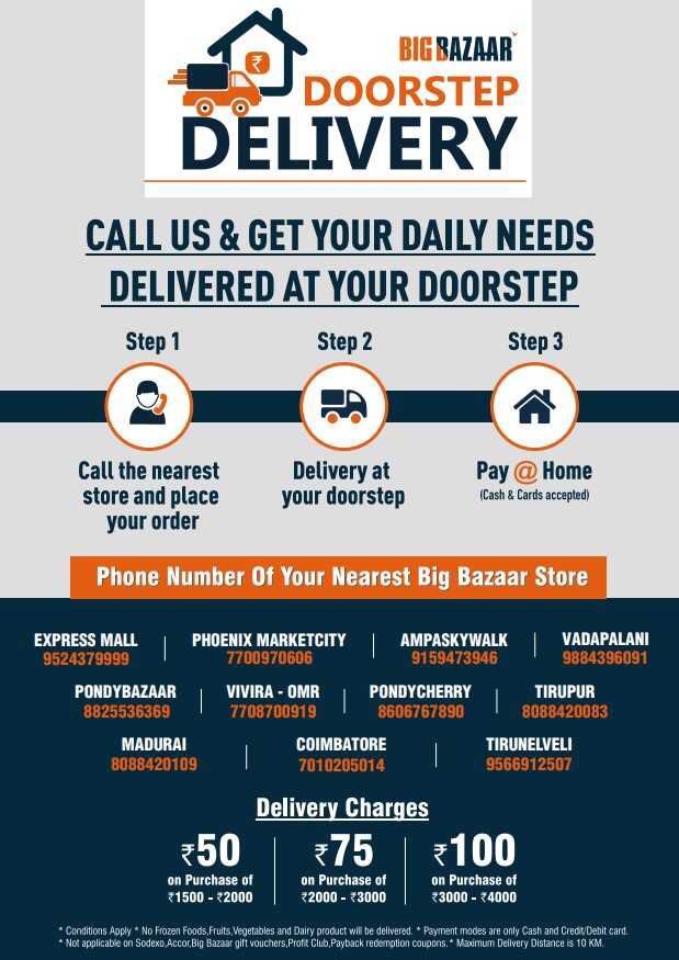Big Bazaar delivery numbers | Scrolller