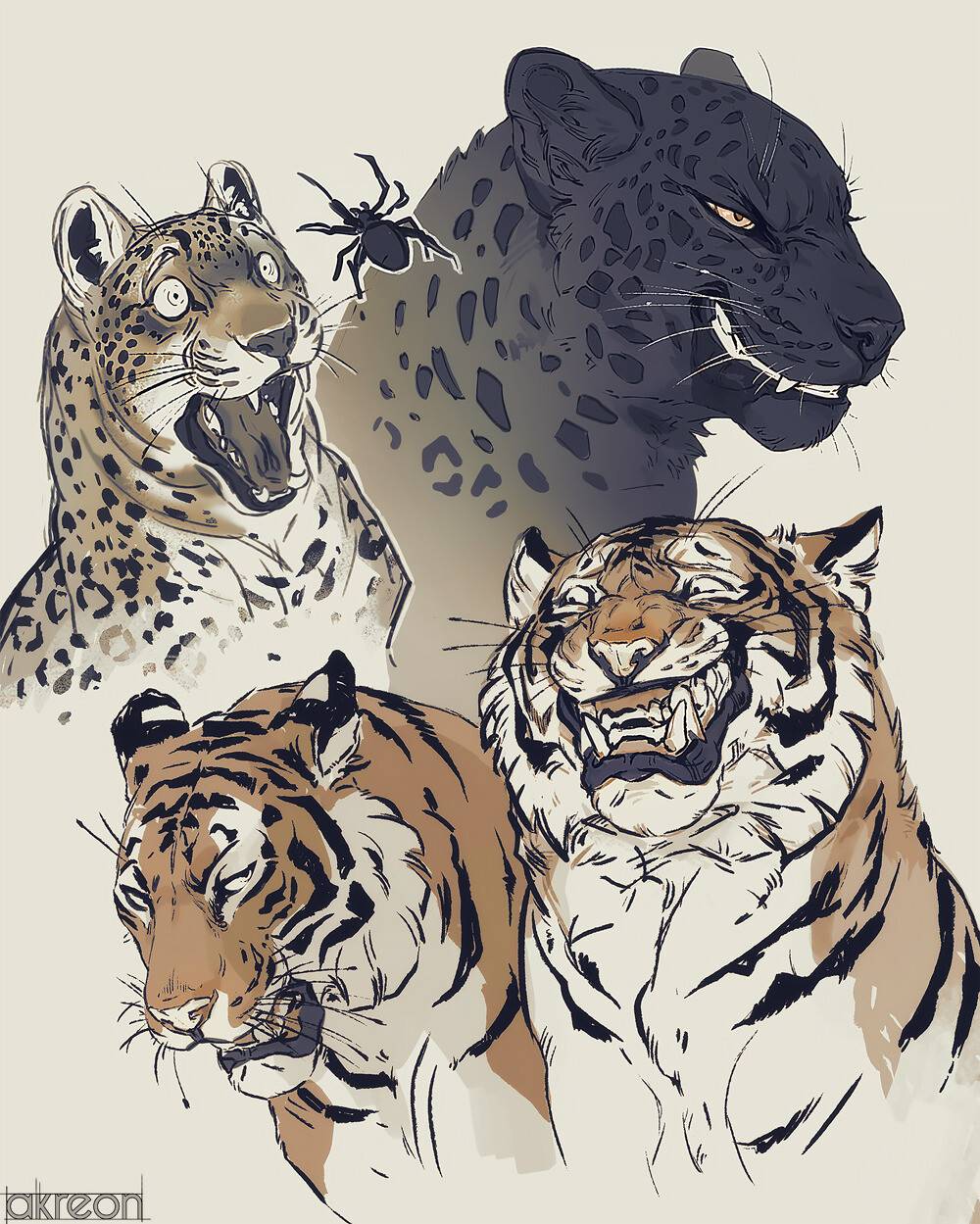 Big Cats Making Faces by Anna Podedworna | Scrolller