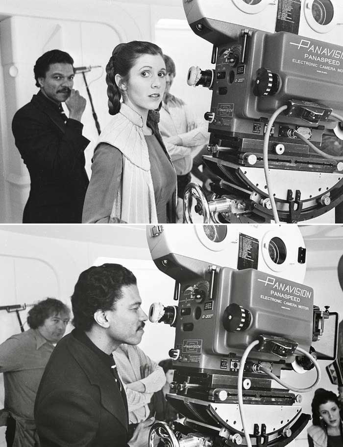 Billy Dee Williams and Carrie Fisher behind the scenes | Scrolller