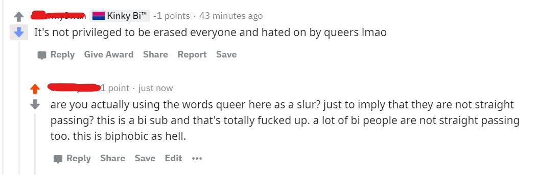 Biphobia? in my bisexual sub? | Scrolller