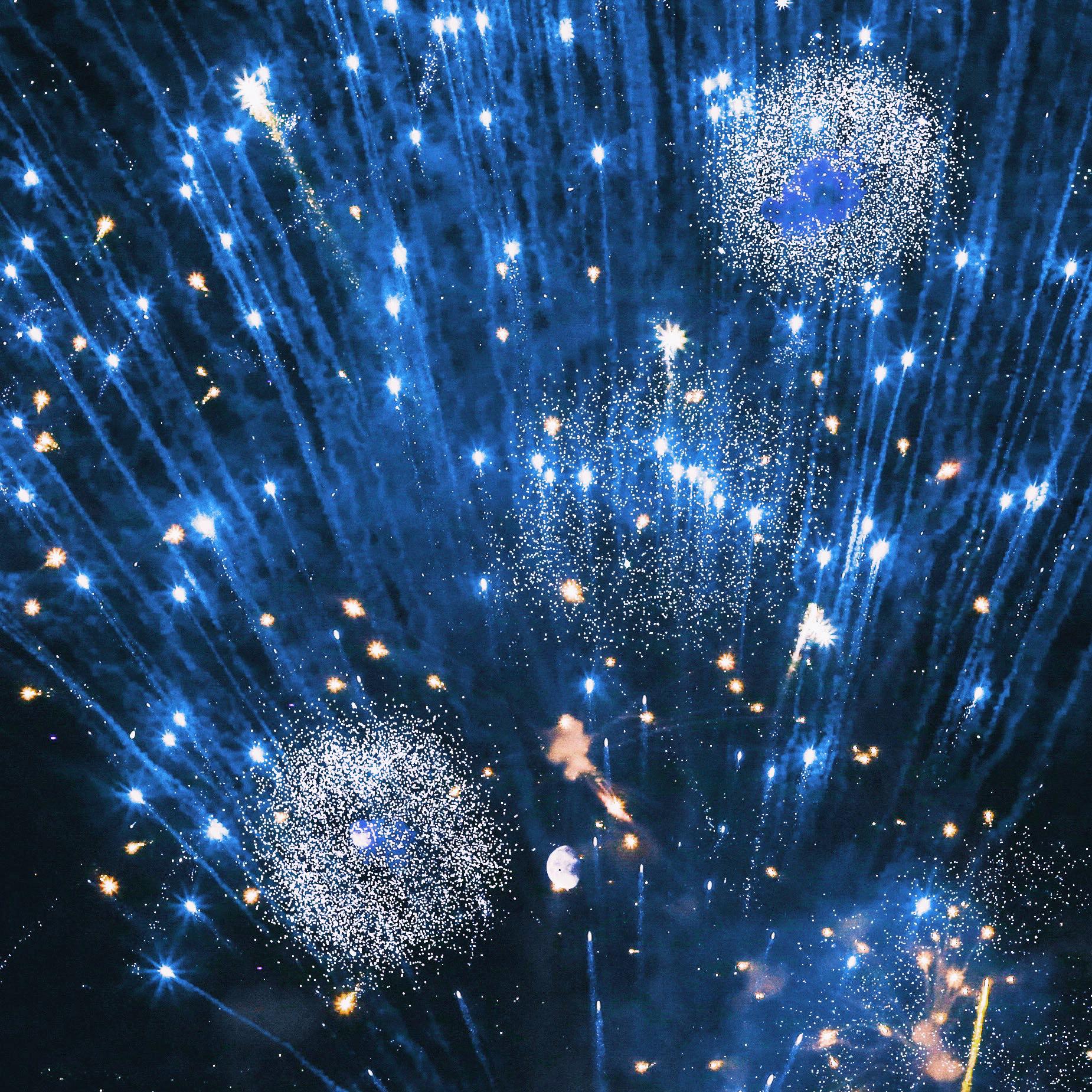 Blue fireworks | Scrolller
