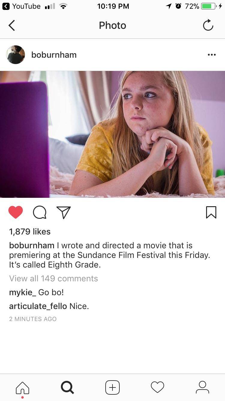 Bo’s new film “Eighth Grade” | Scrolller