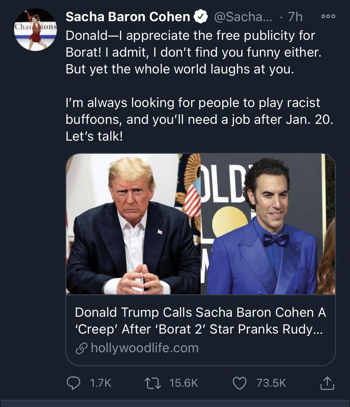 Borat burns the Don | Scrolller