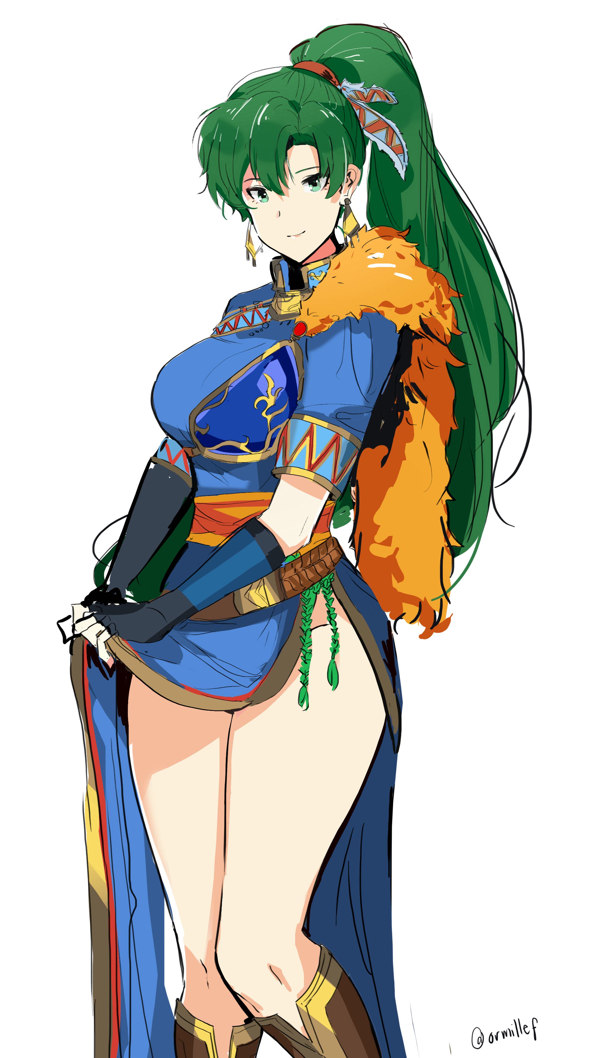 Brave Lady Lyn lifting her dress up to show off her legs... and the fact that she's nopan ...
