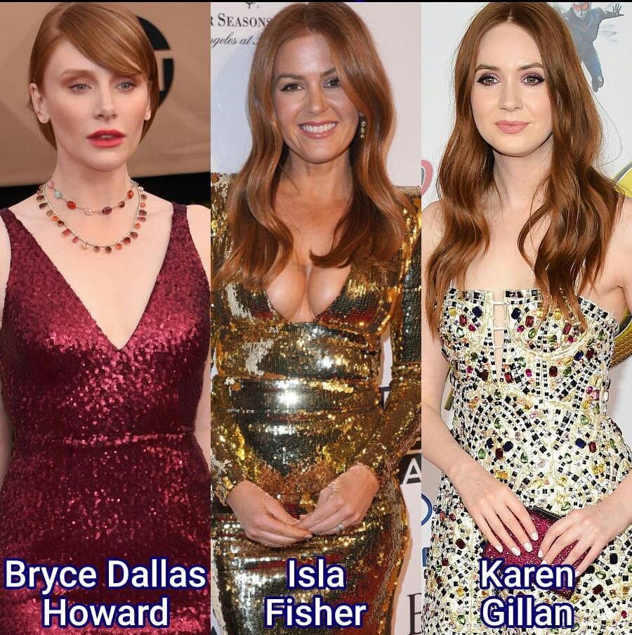 Bryce Dallas Howard,Isla Fisher,Karen Gillan, which one you pick for: marry,kill,and fuck,and ...