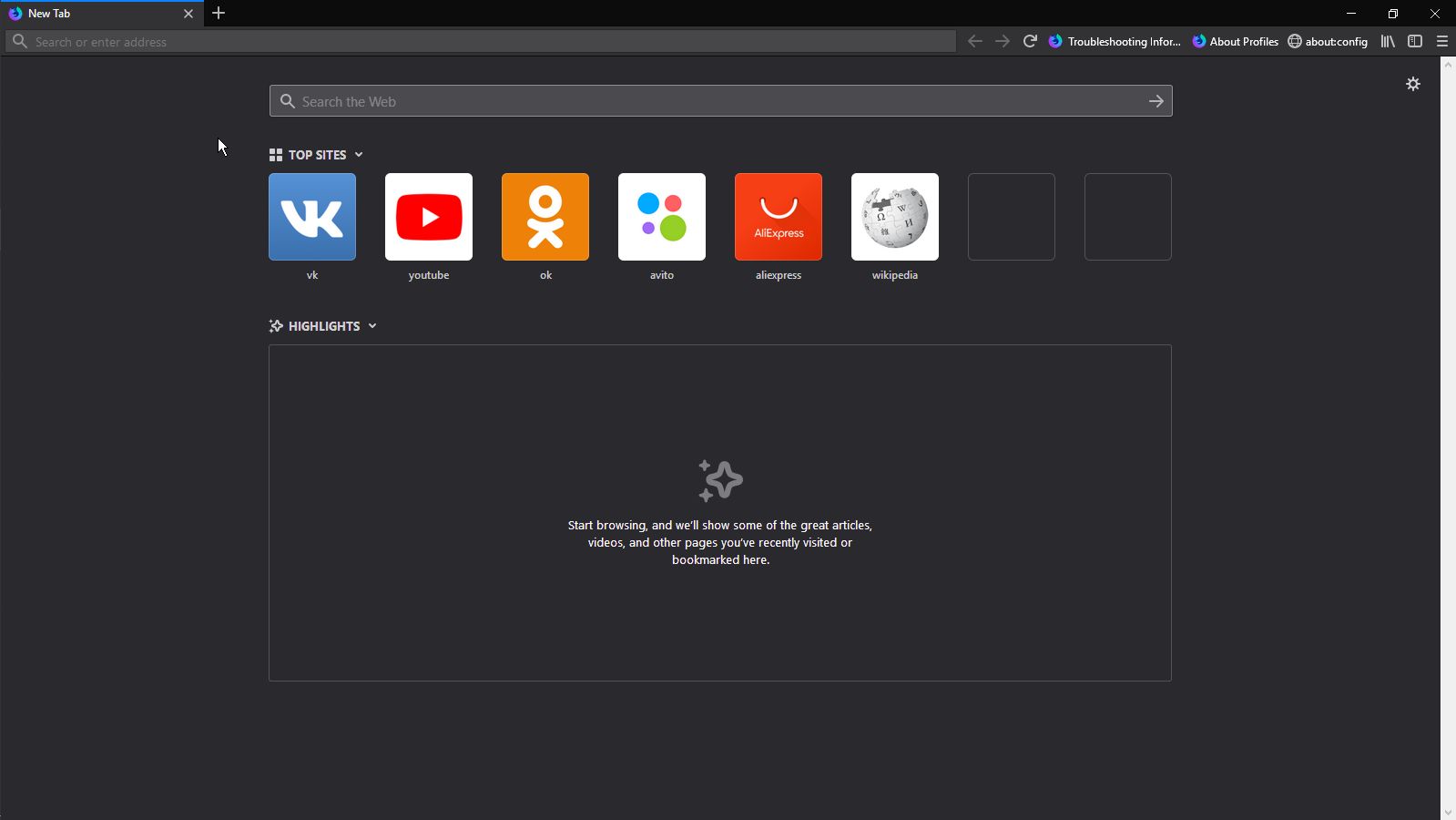 Built in dark theme now works with new tab | Scrolller