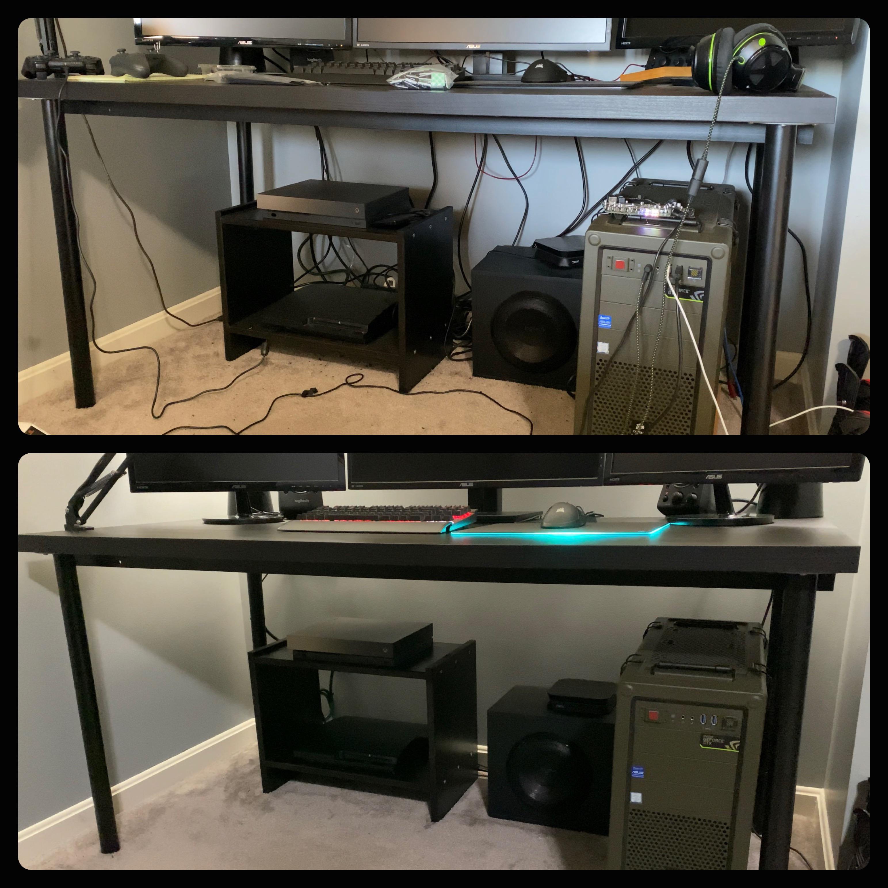 Cable management before and after. Want to add some led strips next 👀🔥 | Scrolller