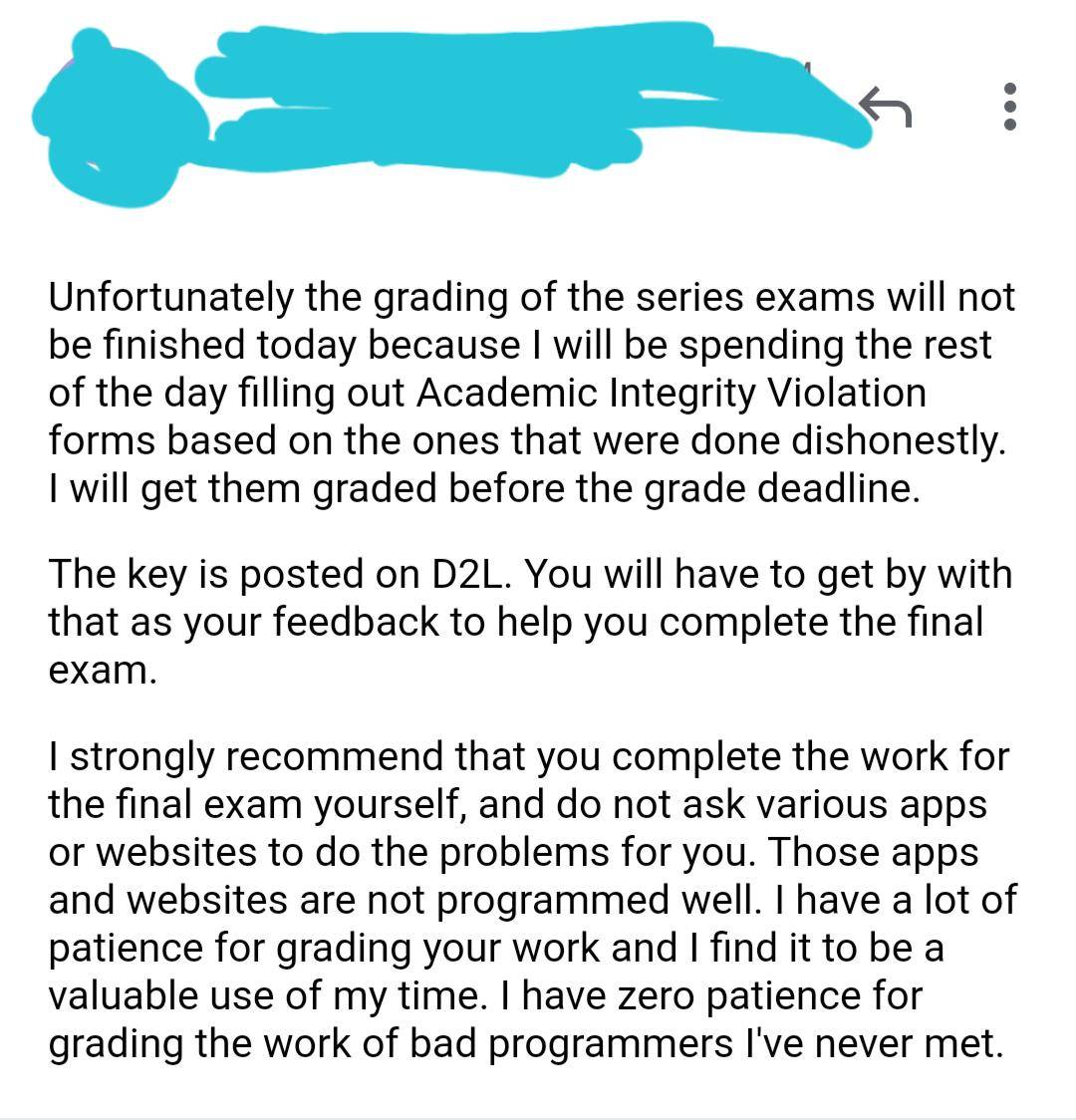 Calc 2 professor caught students cheating | Scrolller