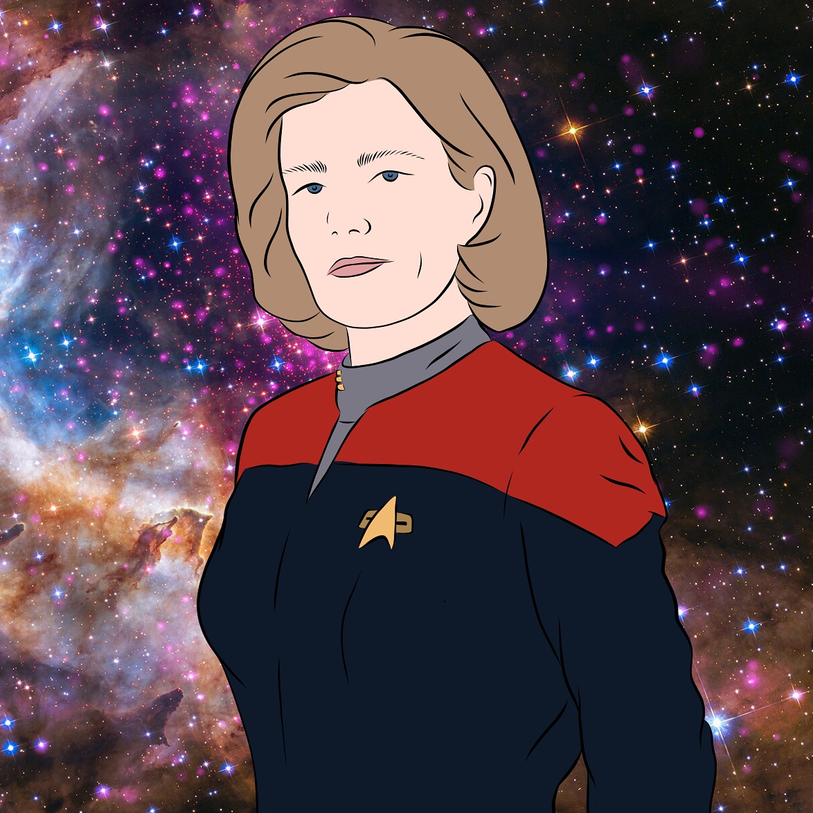 Captain Janeway done in Adobe Draw | Scrolller