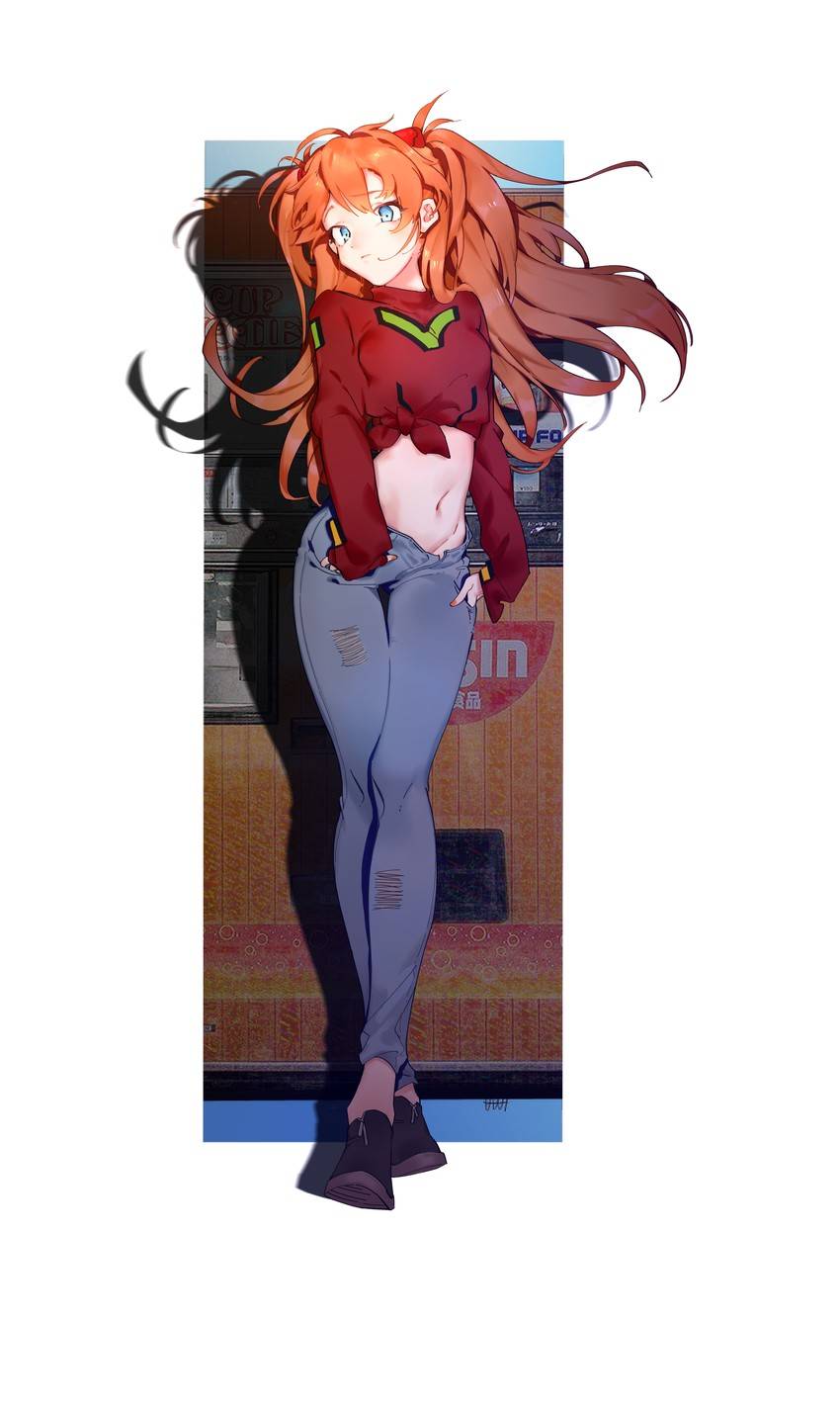 Casual Asuka with exposed midriff. Source in comments | Scrolller