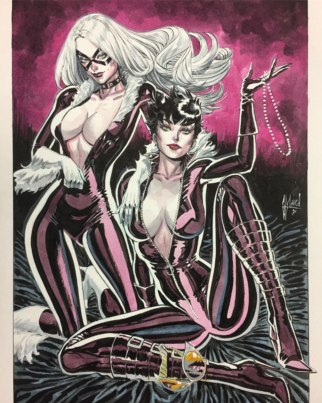 Catwoman and Black Cat by Guillem March | Scrolller