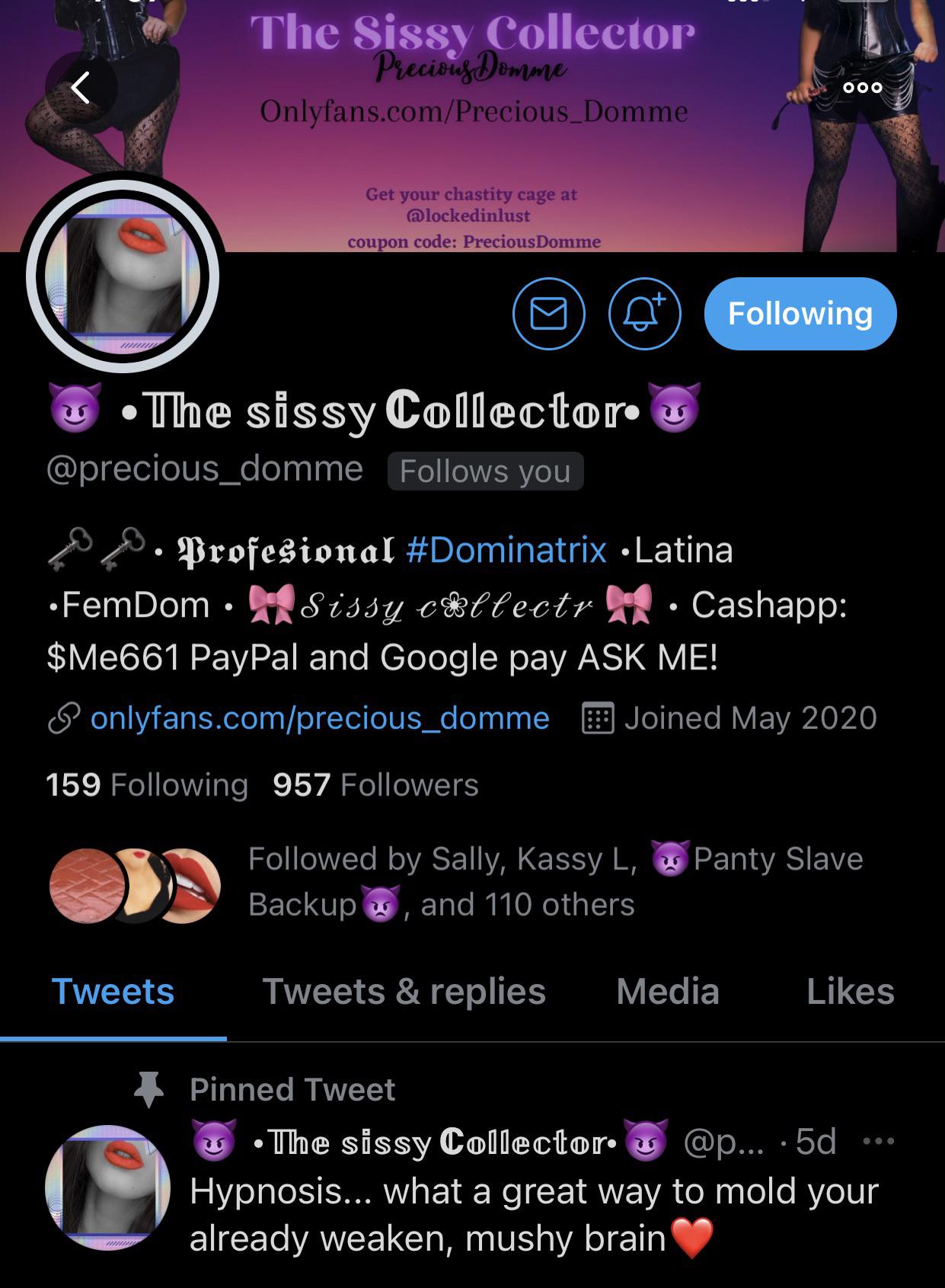 Check out Precious_Domme on twitter if you’re on twitter. https://twitter.com/precious_domme ...