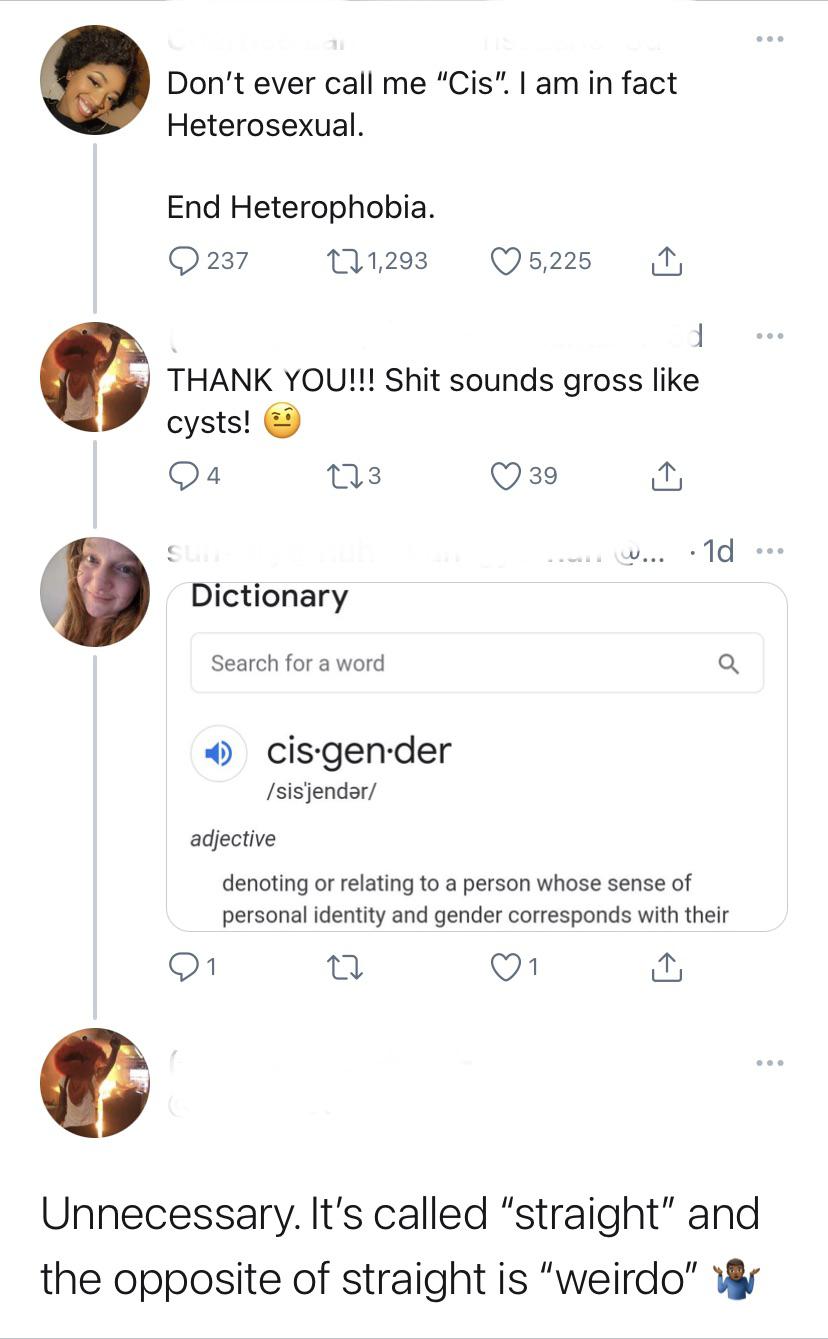 “cis is a slur” | Scrolller