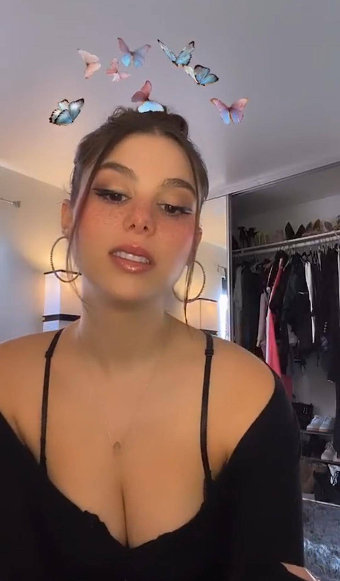 Cleavage (from her IG live) | Scrolller