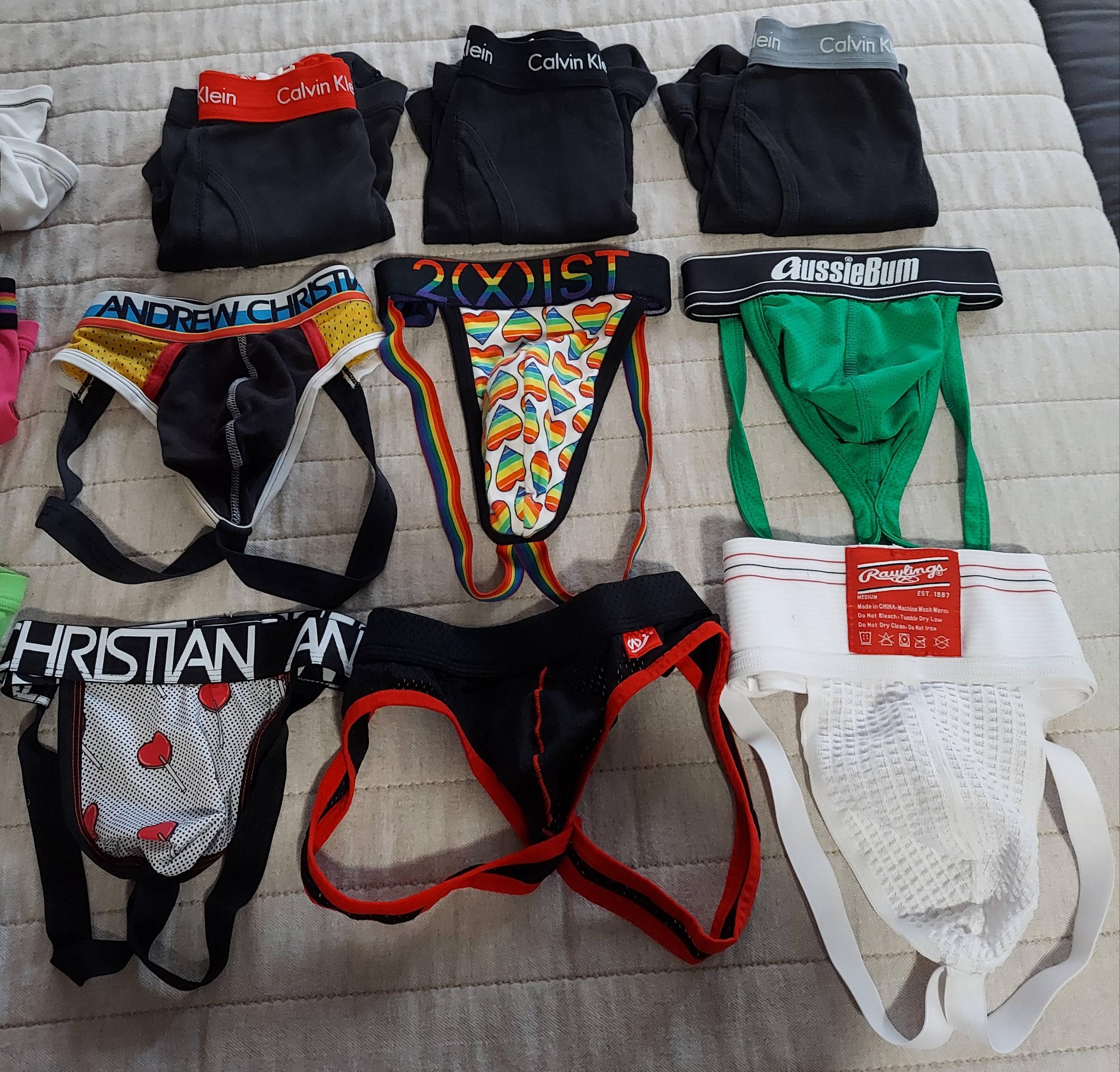 Close up of jockstraps and some boxer briefs | Scrolller