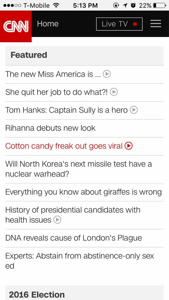 CNN's mobile front page has clickbait. | Scrolller