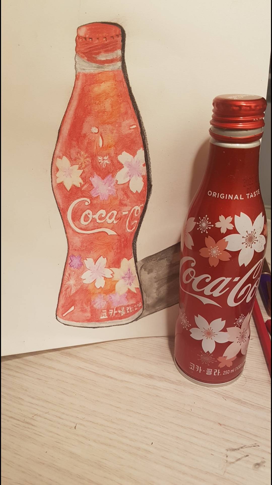 Coca-Cola Cherry Blossoms, Watercolor Pencils 2020 | Scrolller