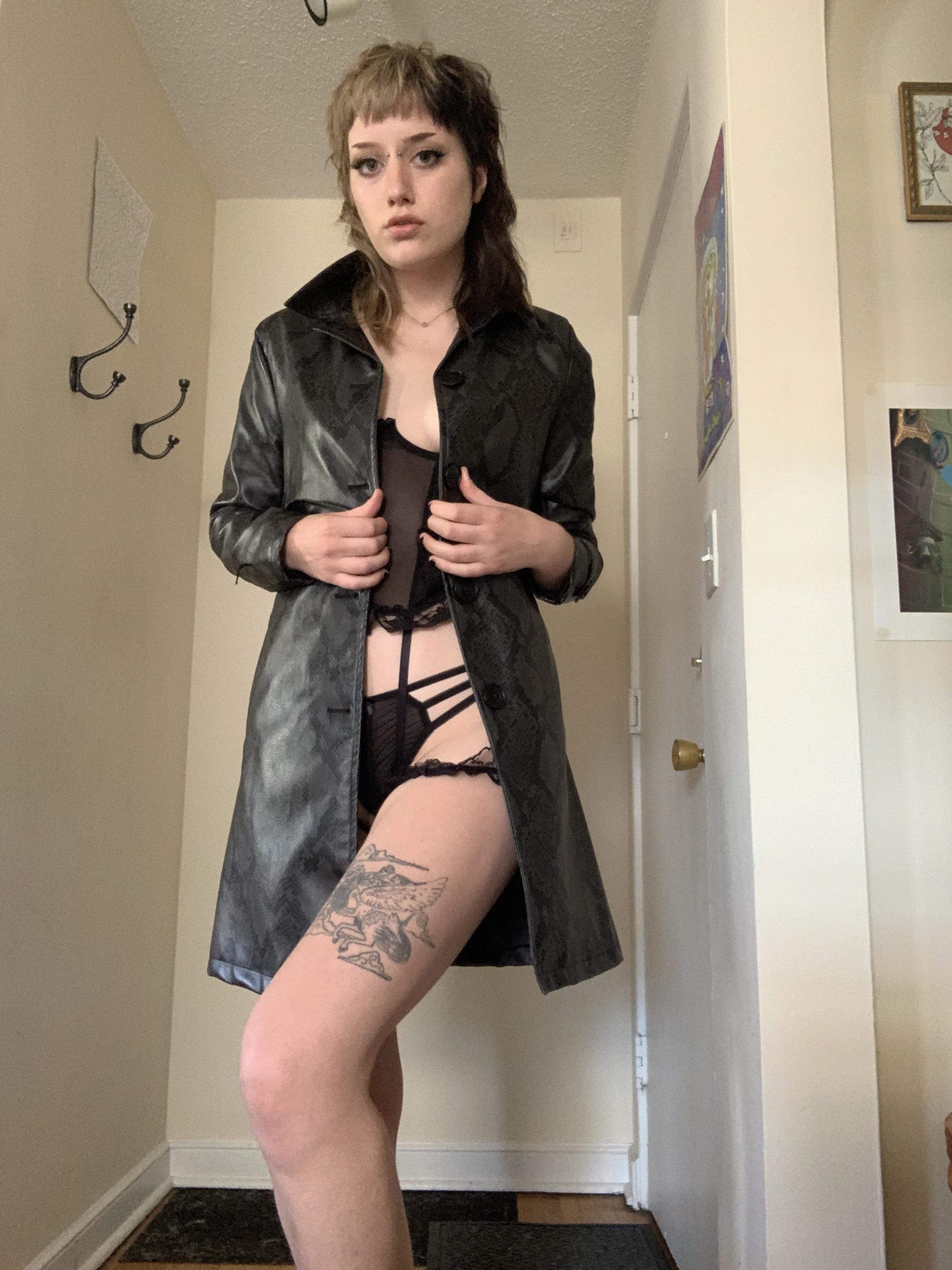 Love a good trench coat to hide...stuff 🖤 | Scrolller