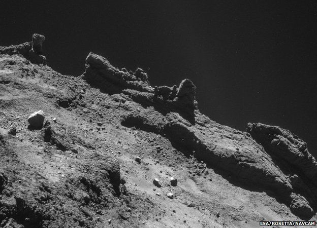 Comet 67P's surface, photo taken by ESA's Philae lander craft | Scrolller