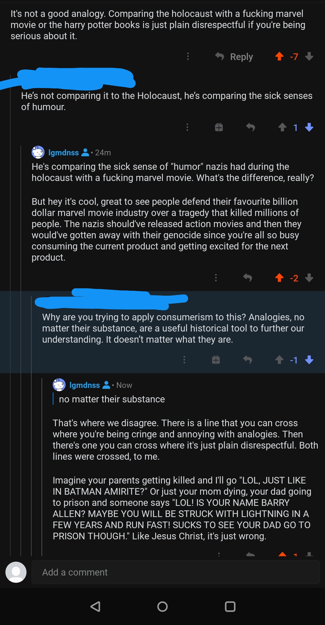 Comparing holocaust to marvel movies, Reddit hivemind disagrees that it's disrespectful | Scrolller