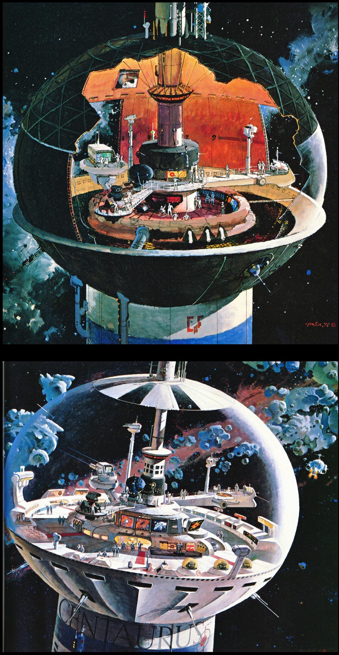 Concept art by Robert McCall for The Black Hole. Centauris Command Tower From the book Vision of ...