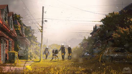 Concept art to Roadside Picnic: Red Kiril Tender And Fido Entering the Zone by Alex Andreev ...