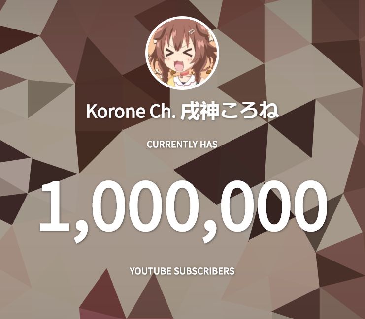 CONGRATULATIONS KORONE FOR REACHING 1 MILLION SUBSCRIBERS!!! | Scrolller