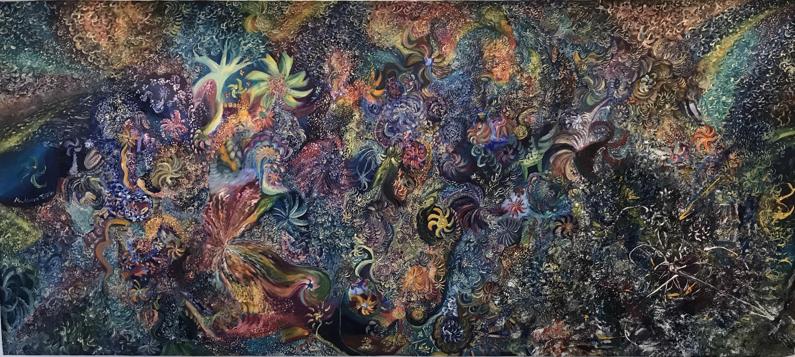 Coral reefs in outer space, Malcolm Tsirk, oil on canvas, 2013 | Scrolller