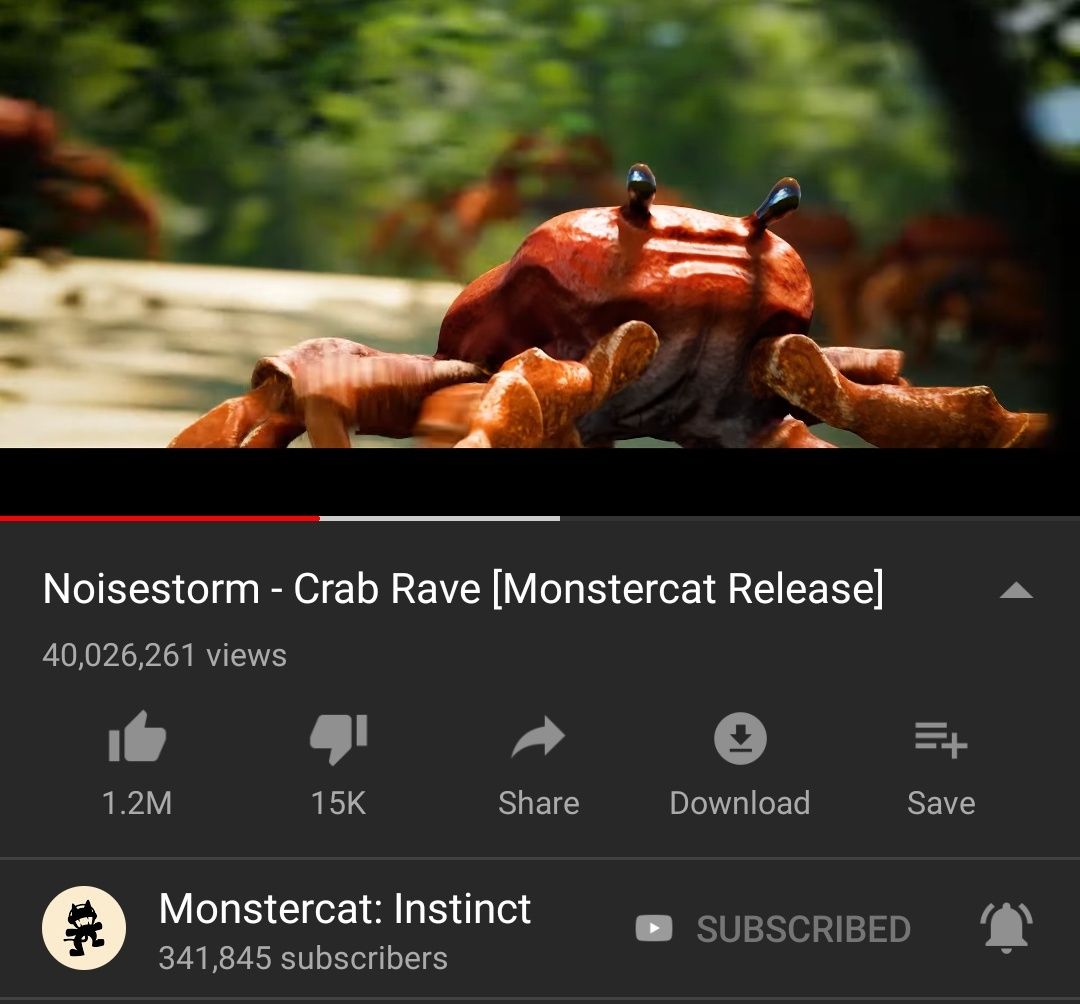 CRAB RAVE reached 40 million views on YouTube! | Scrolller
