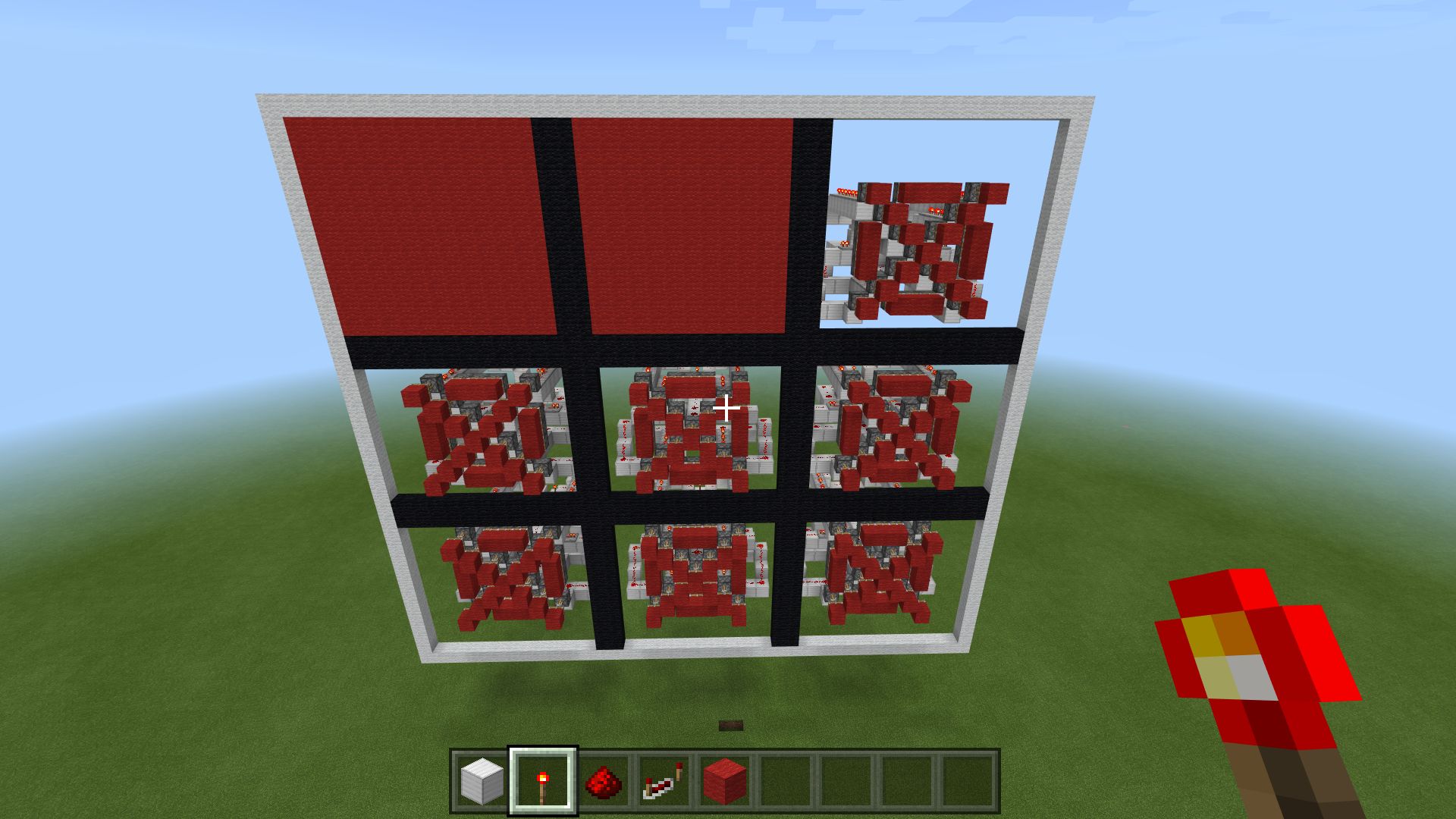 Creating a game of tic tac toe :0 I'm making it completely Redstone automated on my realm. Might ...