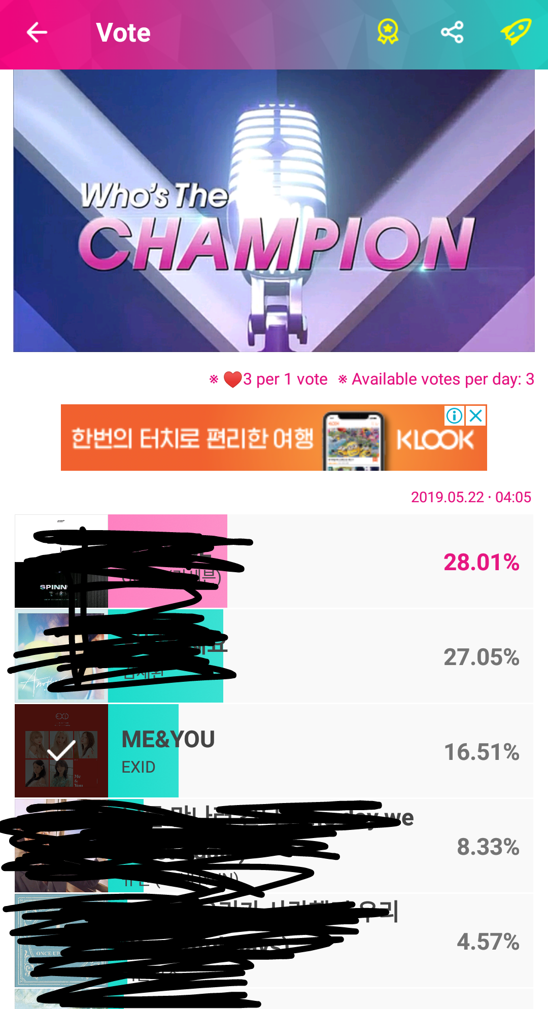 Currently in third in Korean voting. | Scrolller