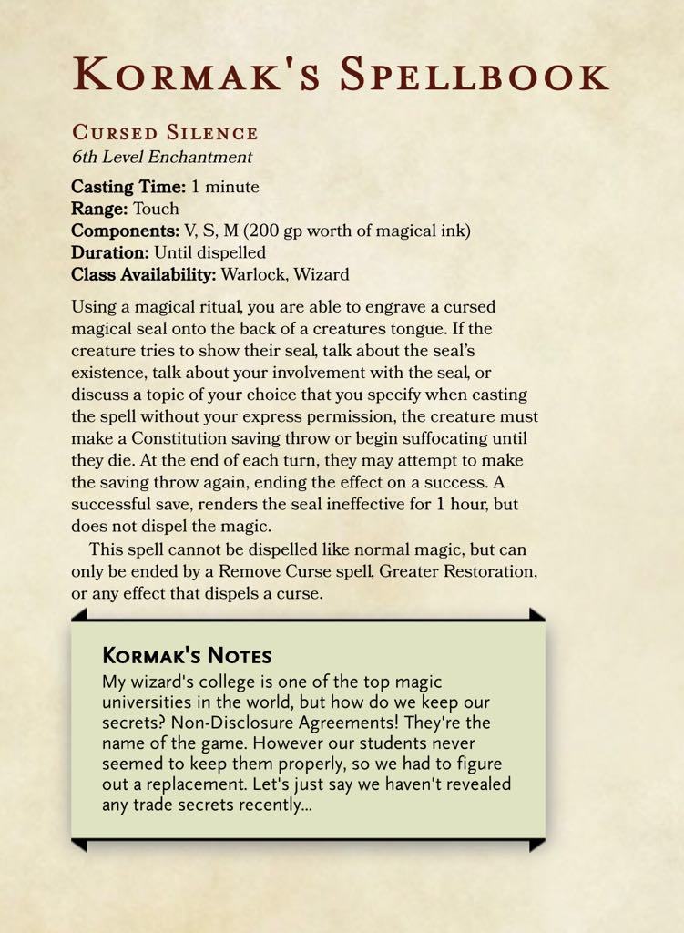 Cursed Silence - When Geas just won't cut it | Scrolller