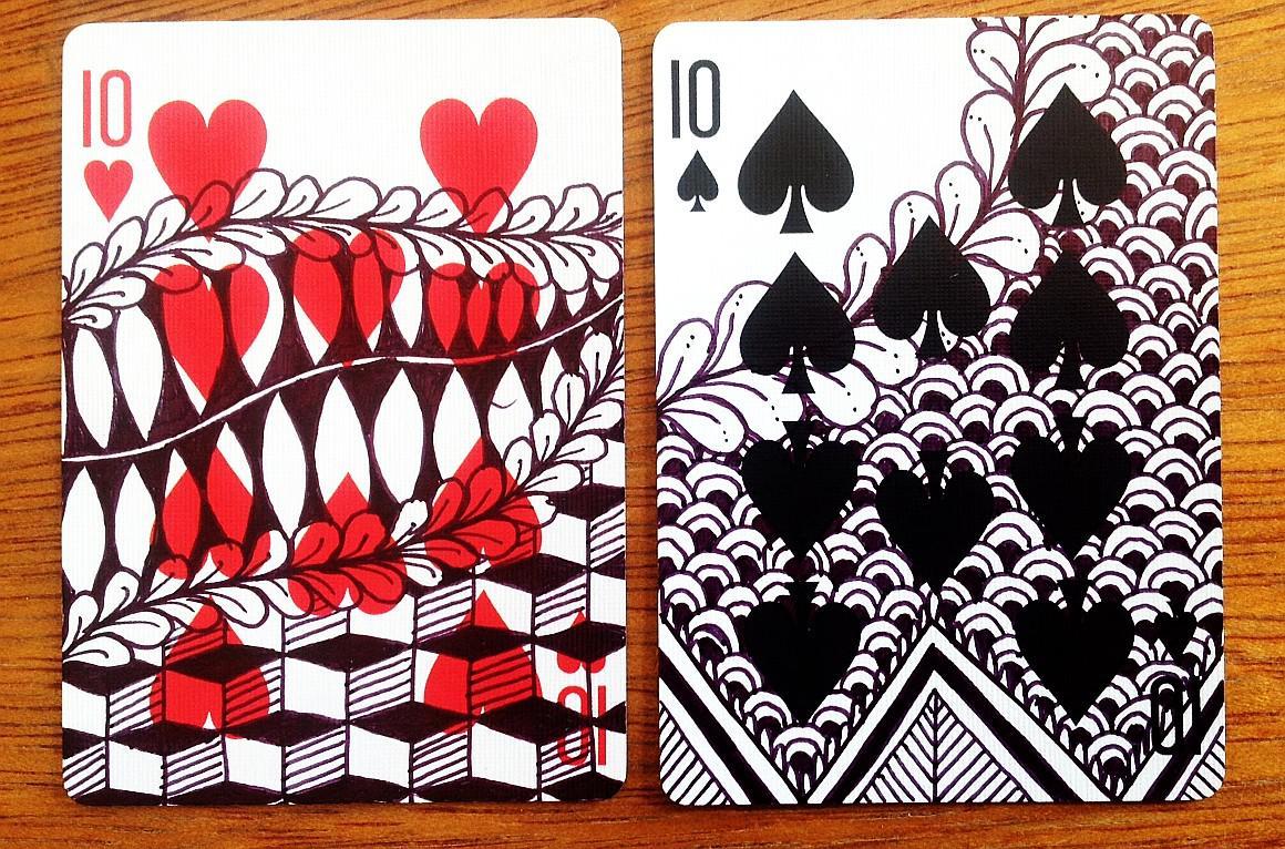 Custom hand-drawn zentangle artwork by a local artist - she is doing the entire deck! | Scrolller