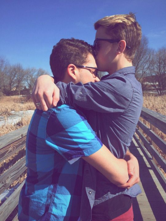 Cute, nerdy boys embracing | Scrolller