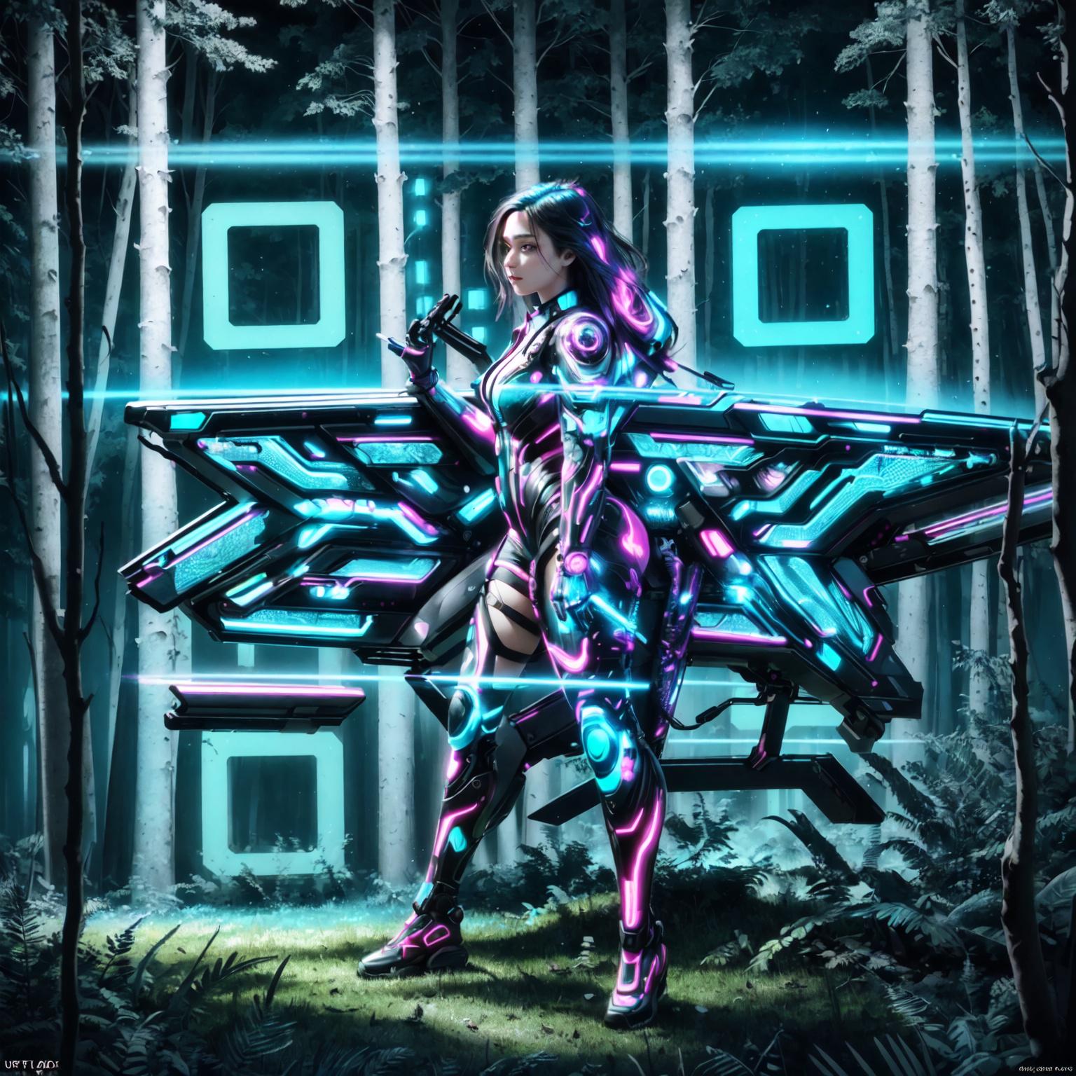 Cyber Qr Code Girl Scrolller 2269