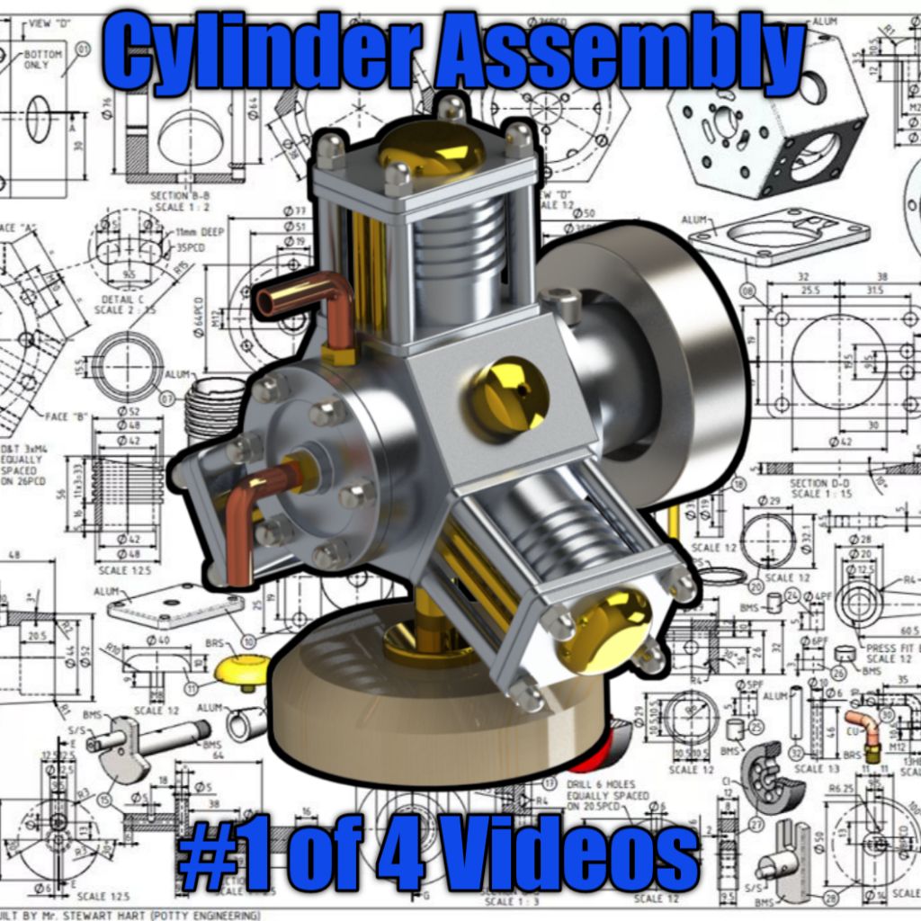 Cylinder assembly of a radial steam engine. Link is in the comments. also the drawing is in the ...
